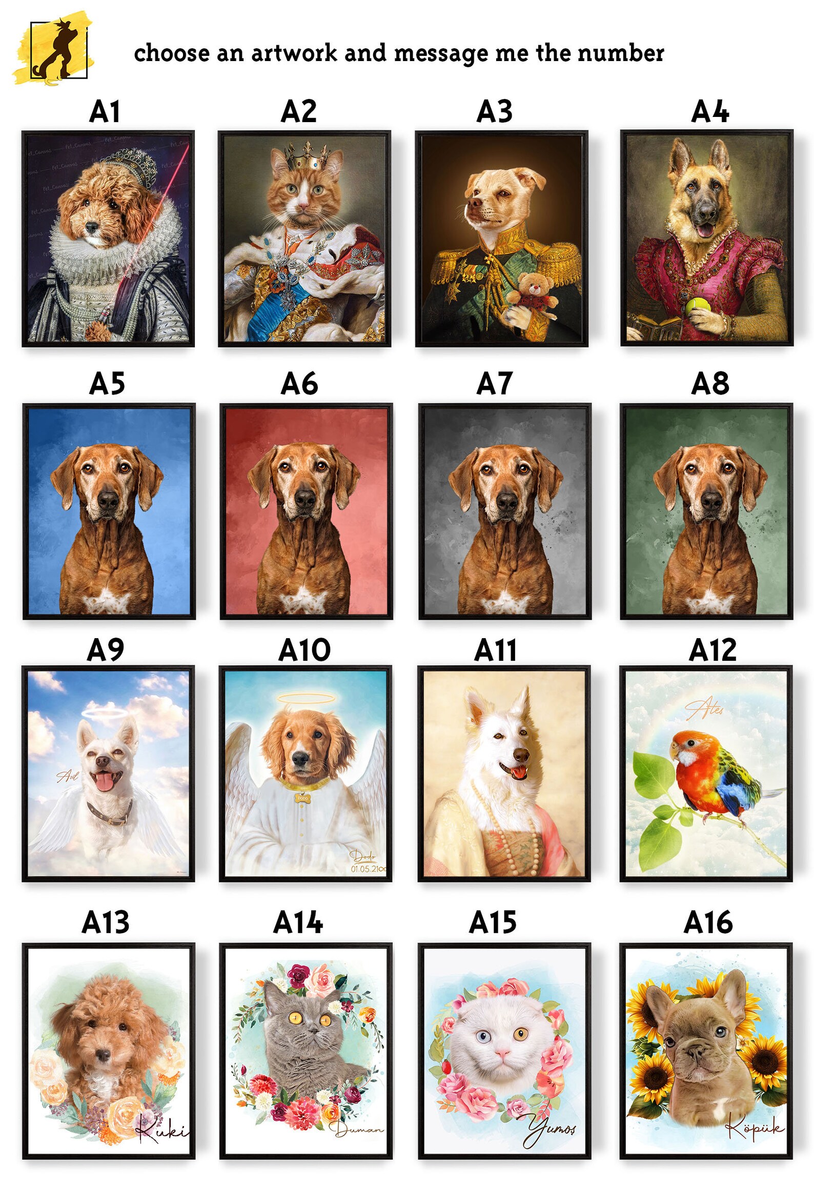 Custom Angel Pet Portrait: Memorial Pet Canvas Art (digital or ...
