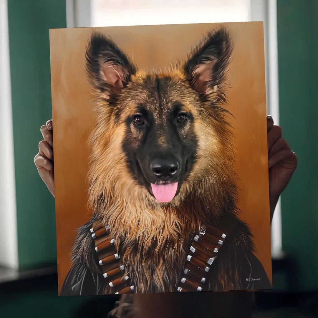 Custom Chewbacca Pet Portrait: Star Wars Animal Painting - Etsy