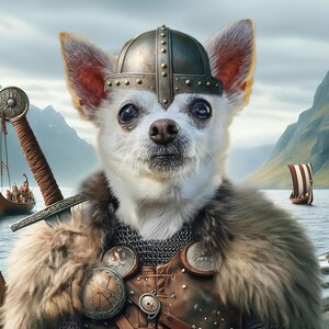 Custom Viking Pet Portrait, Viking Cat Painting, Ubbe Portrait, Royal ...