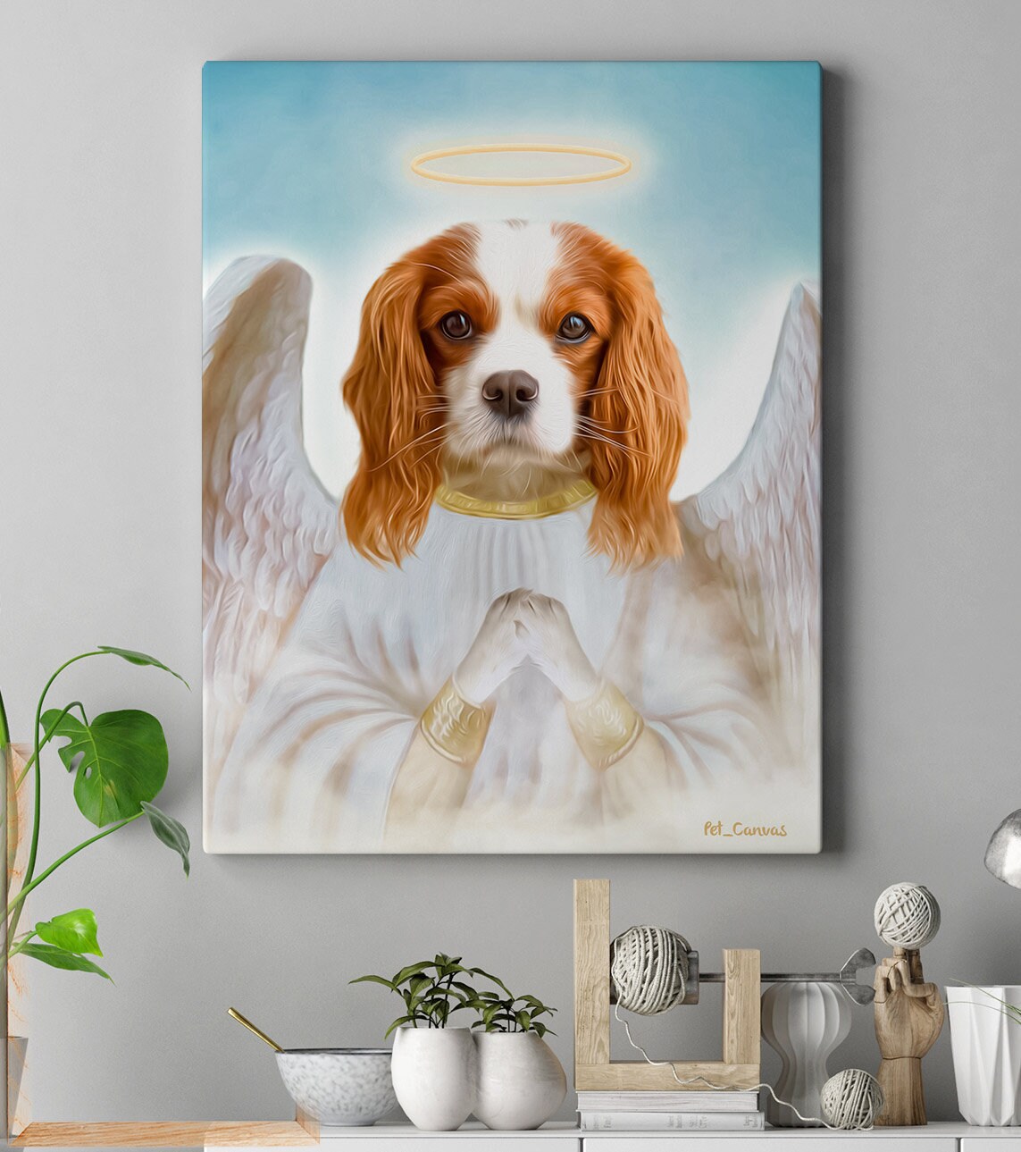 Custom Angel Pet Portrait, Angel Cat Painting, Pet Loss Gift, Angelic ...