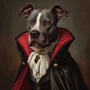 Custom Dog Portrait: Dracula Vampire Pet Painting, Pet Lover Gift - Etsy
