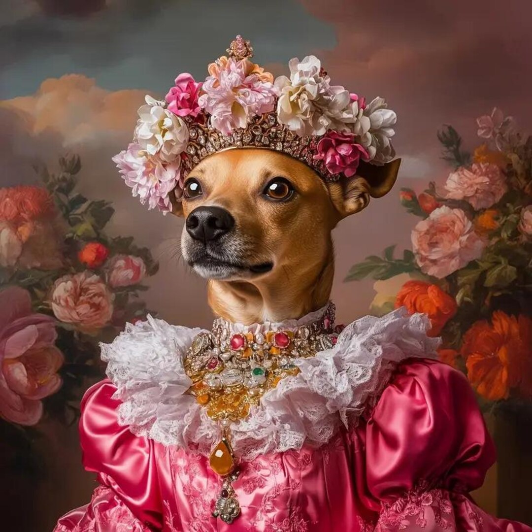 Queen Pet Portrait: Regal Royal Pet Painting (digital or Canvas) - Etsy