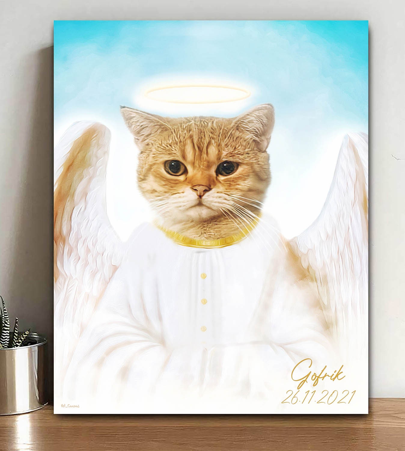 Custom Angel Pet Portrait, Angel Cat Painting, Pet Loss Gift, Angelic ...