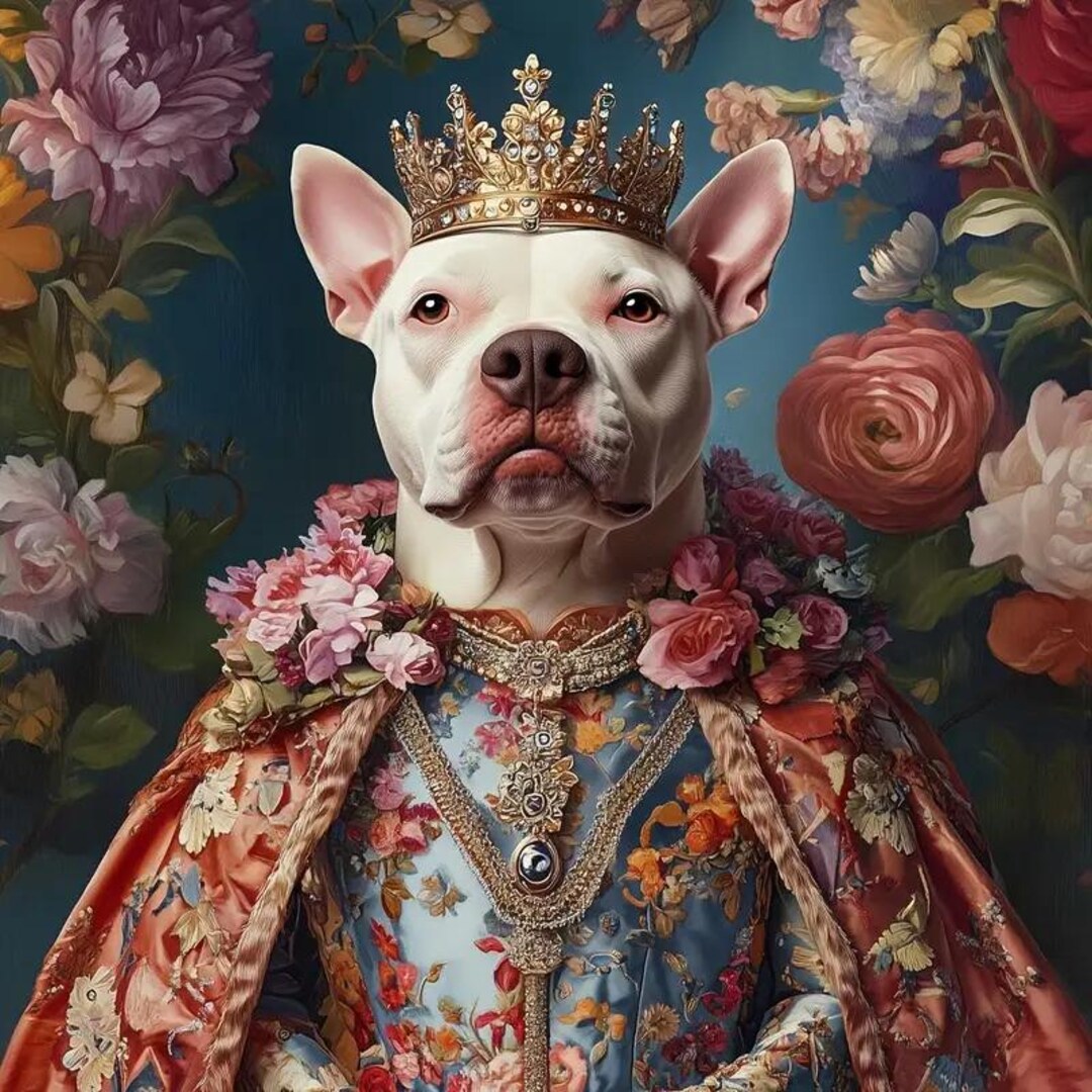 King Pet Portrait, King Dog Painting, Pet Lovers Gift, Royal Portrait ...