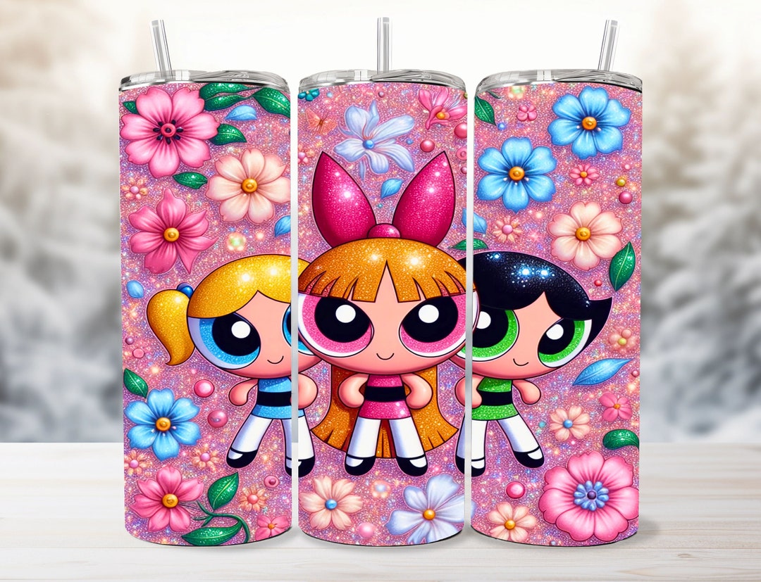 Powerpuff Girls Tumbler Wrap, 20oz Skinny Tumbler Desig, Powerpuff ...