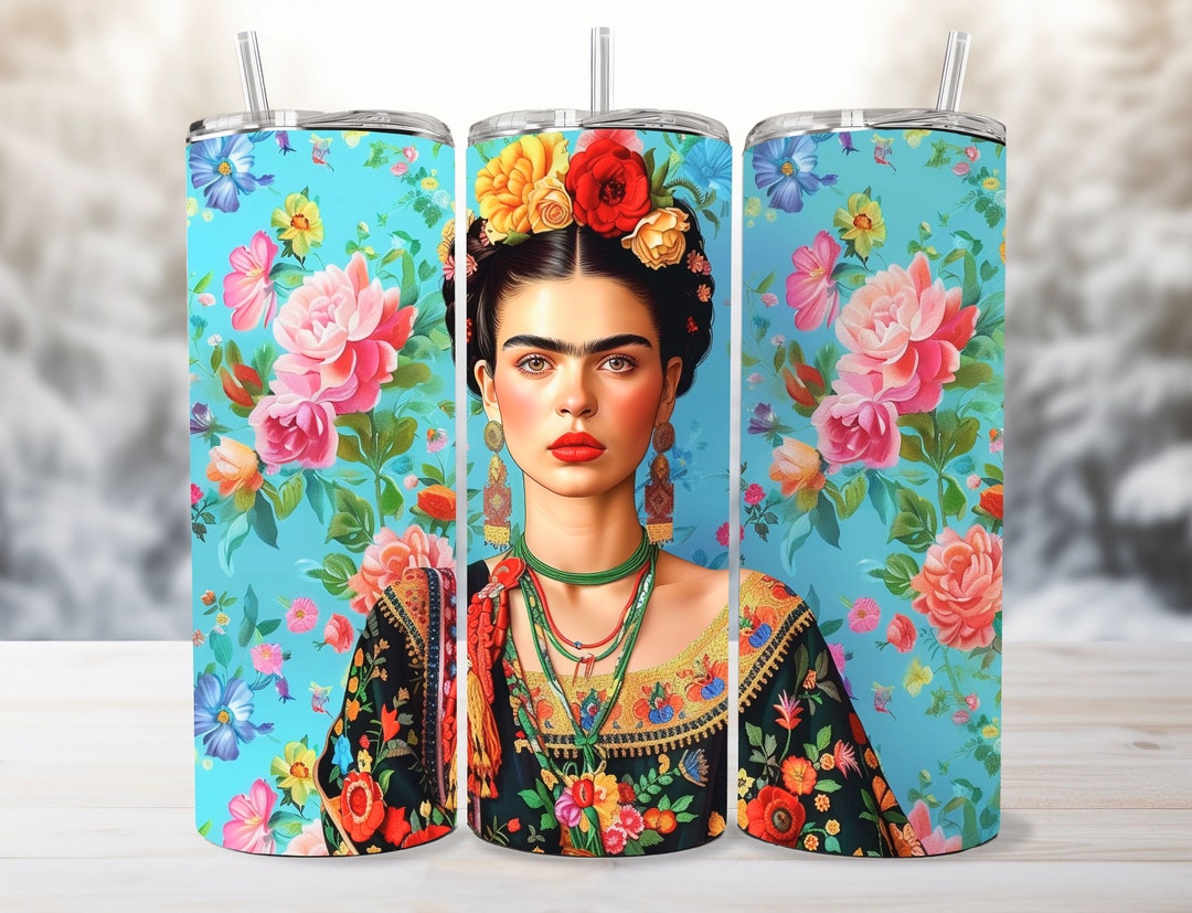Frida Kahlo Tumbler Wrap, 20 oz Skinny Tumbler template Sublimation ...