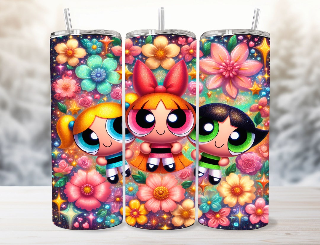 Powerpuff Girls Tumbler Wrap, 20oz Skinny Tumbler Desig, Powerpuff ...