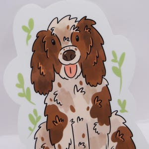 Dog Sticker - Springer Spaniel Sticker X1 Glossy Vinyl. Cute Decoration ...