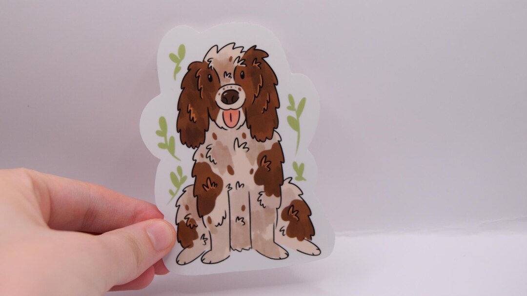 Dog Sticker - Springer Spaniel Sticker X1 Glossy Vinyl. Cute Decoration ...