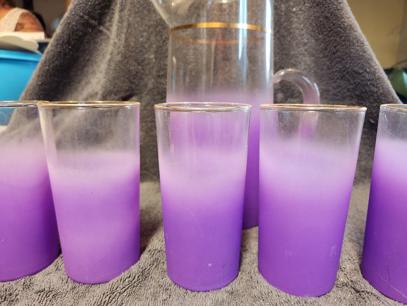 Vintage Blendo Orchid Pitcher 6 Cup Set - Etsy