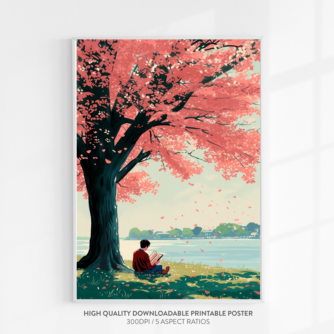 Reading in Peace, Japan Inspired Wall Art, Digital Products Best Seller ...