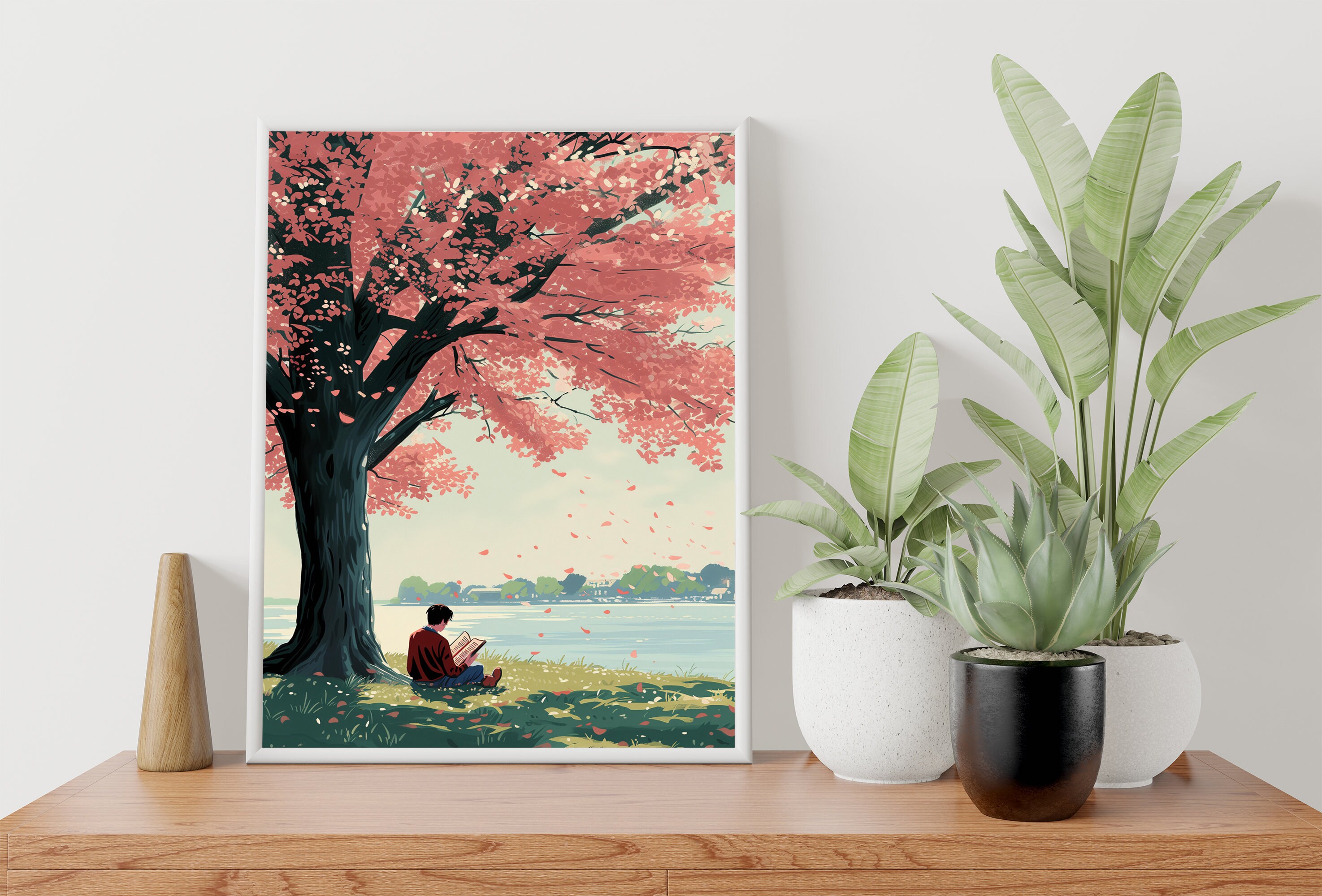 Reading in Peace, Japan Inspired Wall Art, Digital Products Best Seller ...