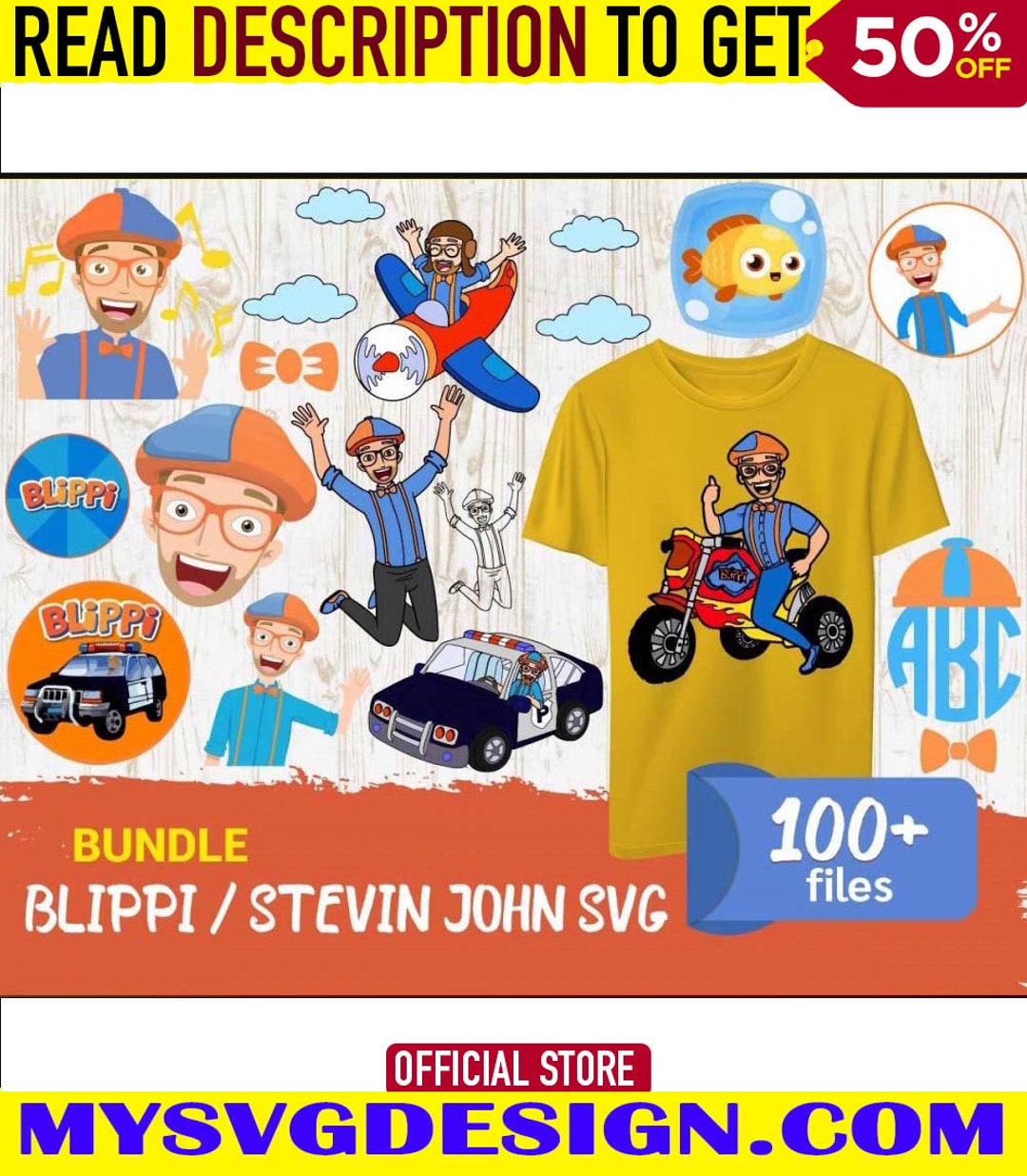 100 BLIPPI SVG BUNDLE - Etsy