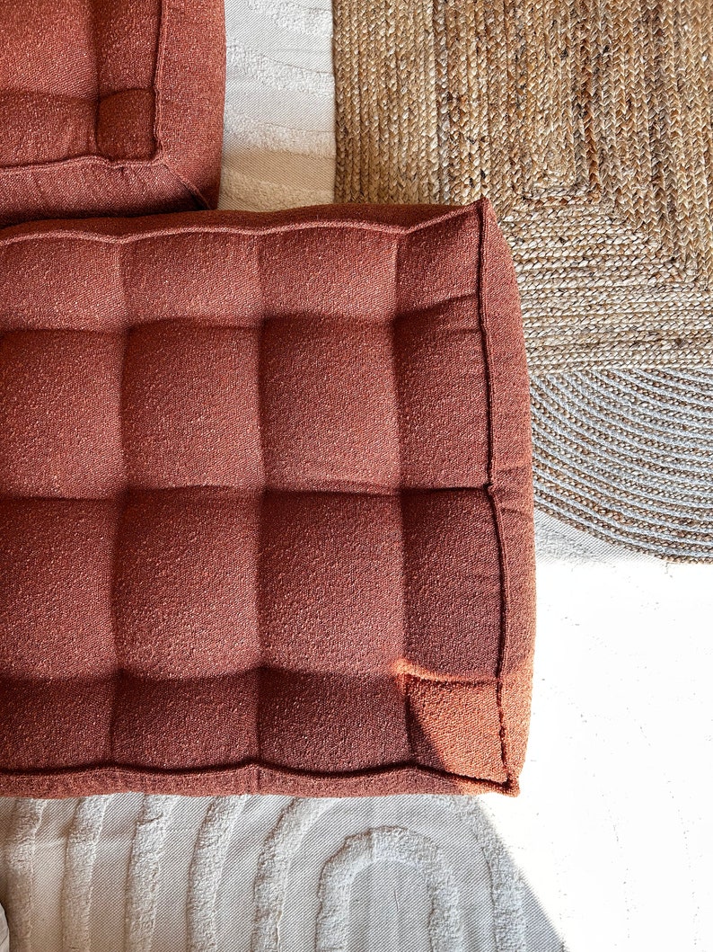 Large Floor Cushions for the Living Room, Modular Sofa in BOUCLE Fabric ...