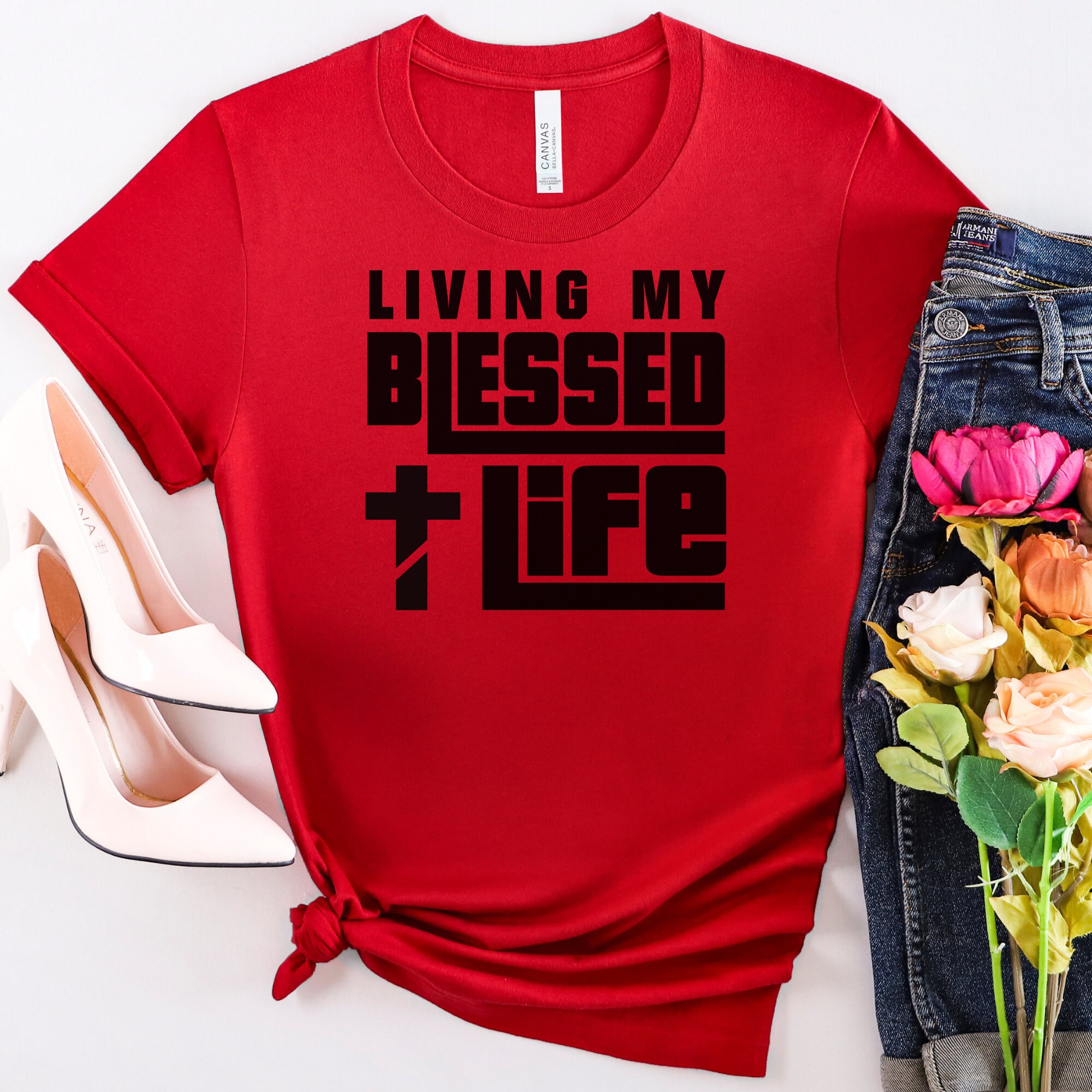Living My Blessed Life, My Blessed Life Shirt, Christian Shirt, Faith ...