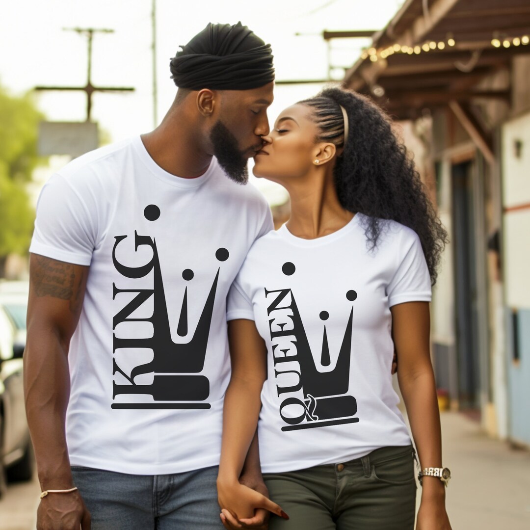 King and Queen Matching Shirts, Matching Couples Shirt, Valentines Gift ...