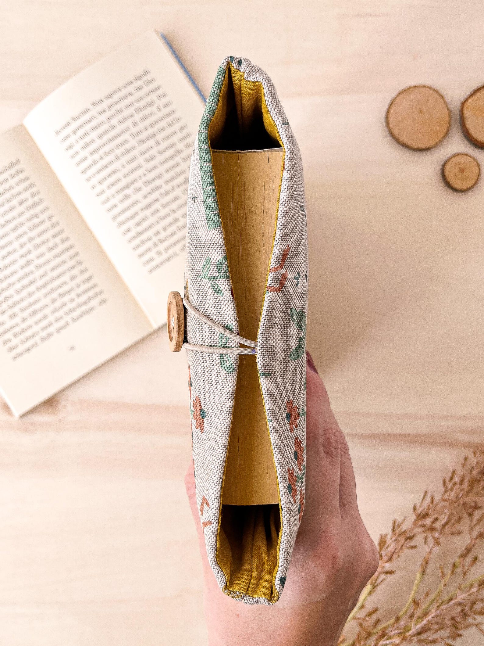 Cottagecore Book Sleeve - Vegetables Book Pouch, Botanical Book Bag ...