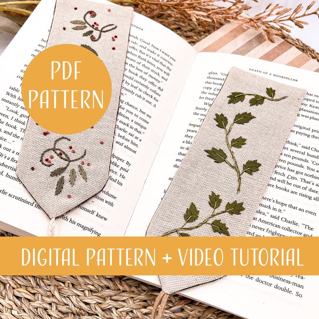 Embroidered Bookmark Template A Easy and Step By-step Tutorial to Sew ...