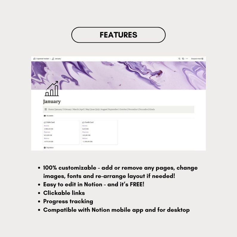 Notion Template Budget Spreadsheet Notion Expense Tracker Notion Planner Weekly Budget Bill ...