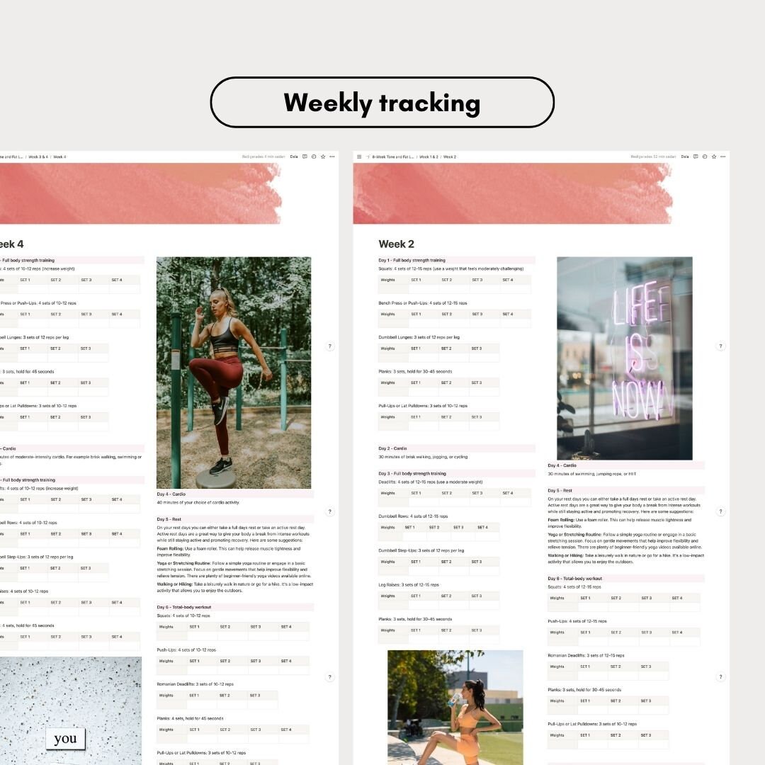 Notion Template Workout Plan Notion Templates Exercise Planner Workout ...
