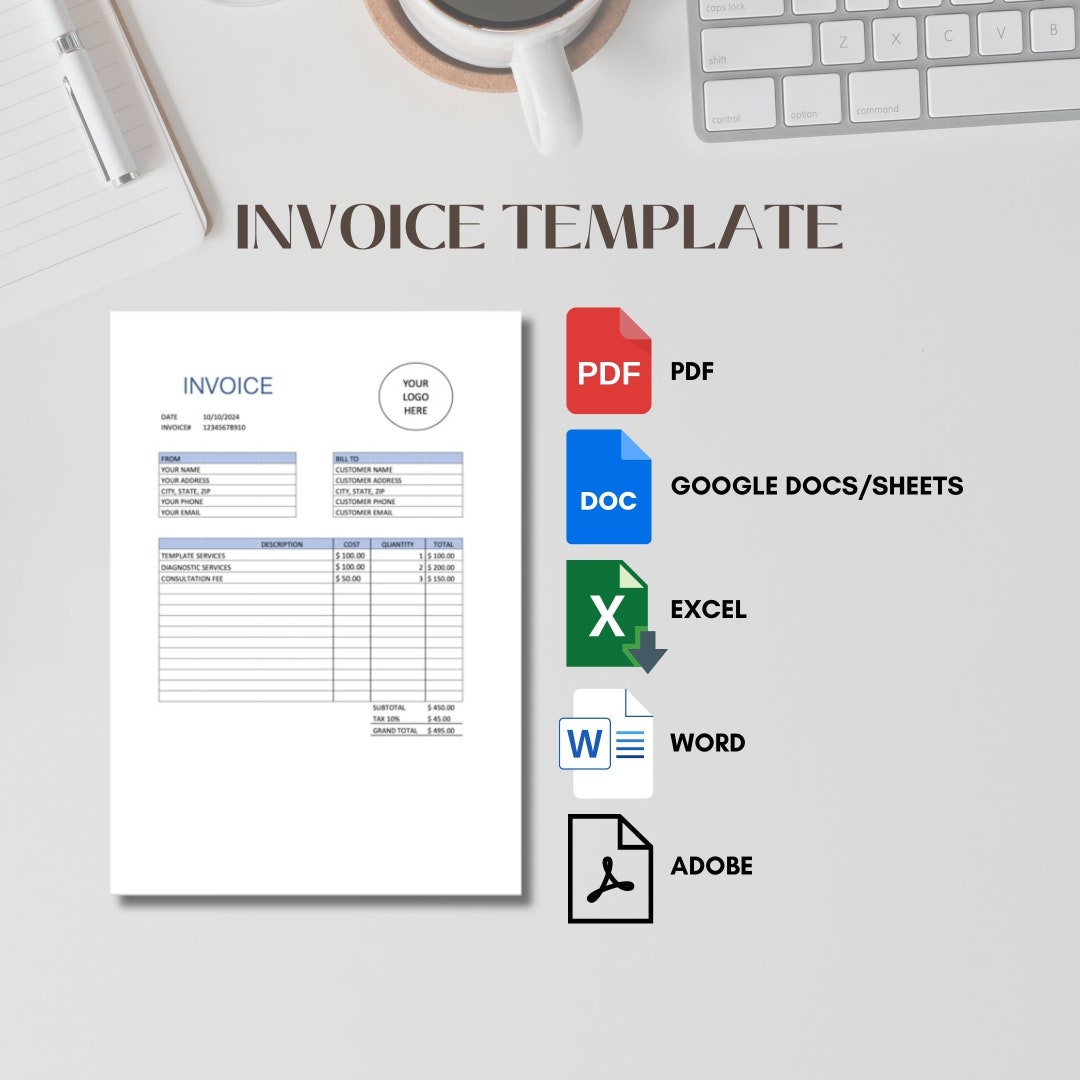 Invoice Template Download, PDF, Word, Excel, Printable Invoice Template ...