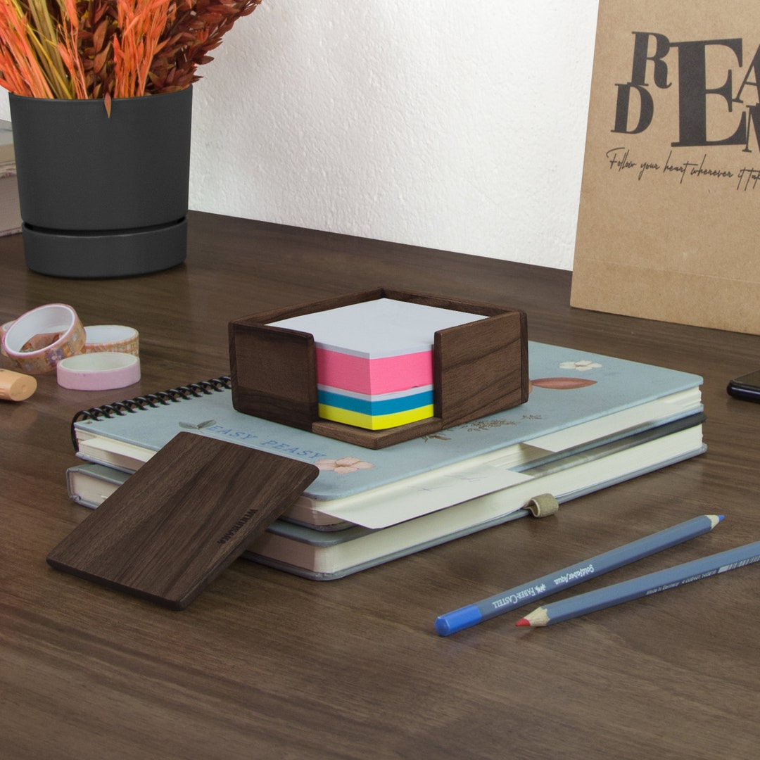 Walnut Note Paper Tray Block Note Box WOODSAKA - Etsy