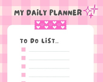 Pink Digital Printable Daily Planner - Etsy