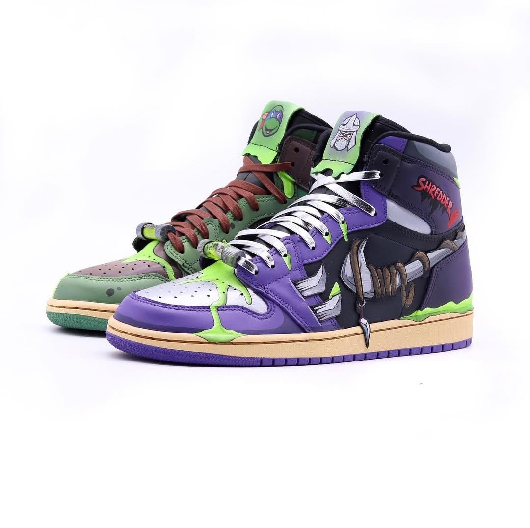 Custom Handpainted TMNT Sneakers: Shredder Cartoon Series - Etsy
