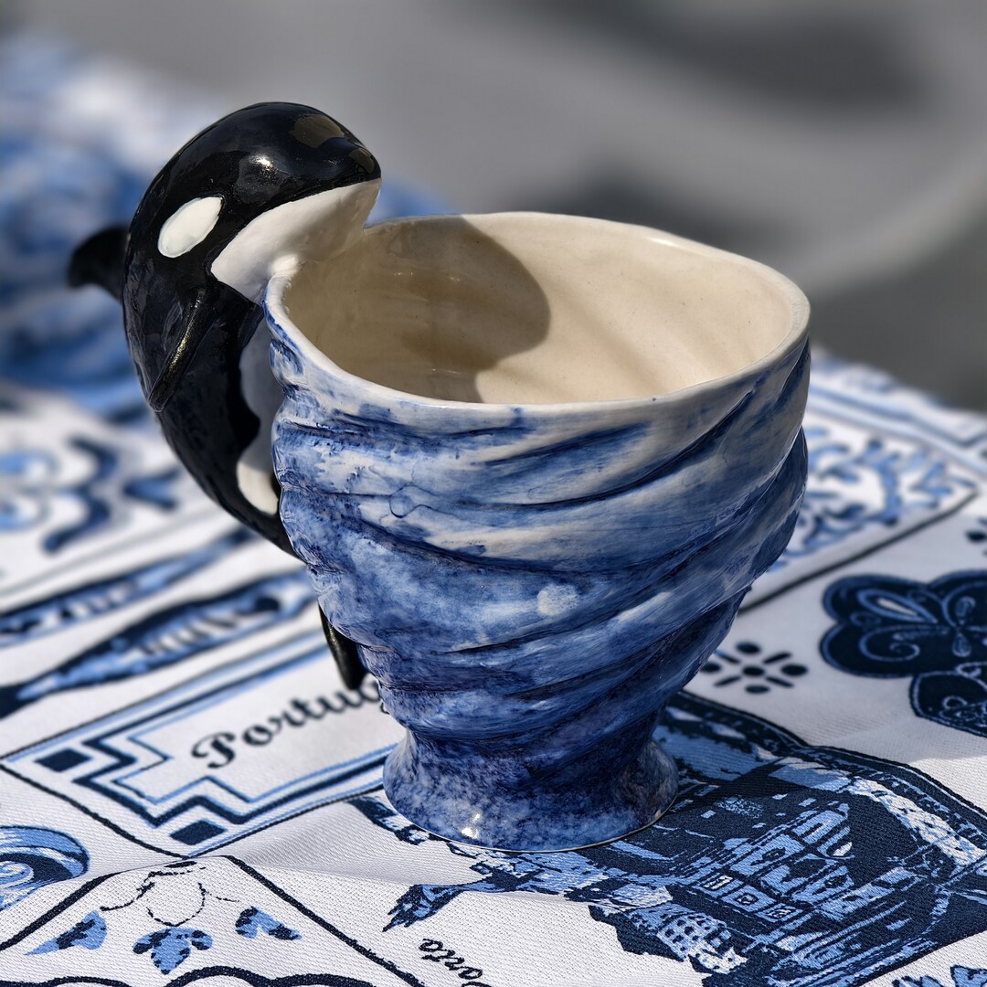 Orca Mug 13.4oz Handmade Ceramic Mug Housewarmig Gift Home Kitchen ...