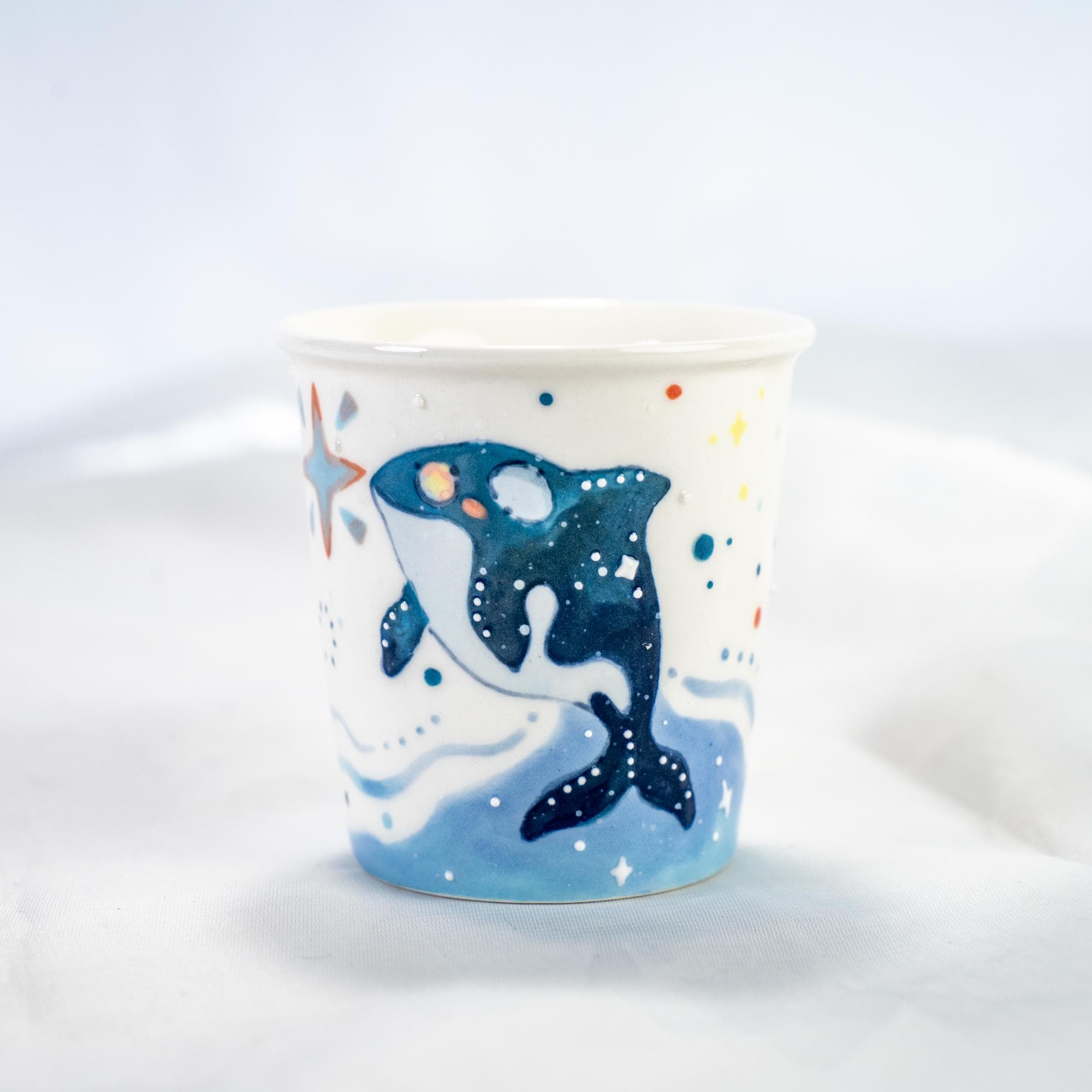 Sea Adventures Mug Set | Hand-painted Playful Orca & Stingray Ceramic ...