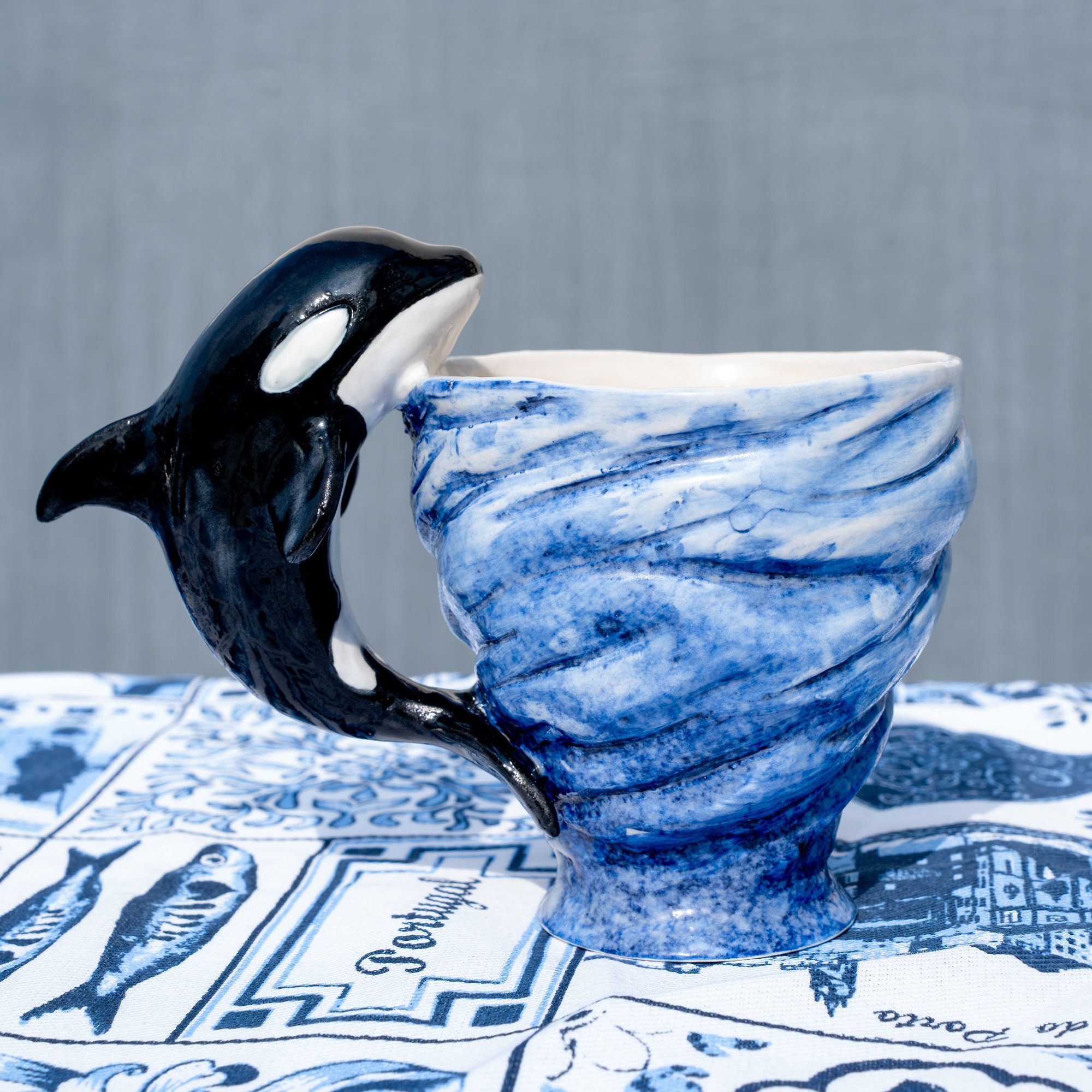 Orca Mug 13.4oz Handmade Ceramic Mug Housewarmig Gift Home Kitchen ...