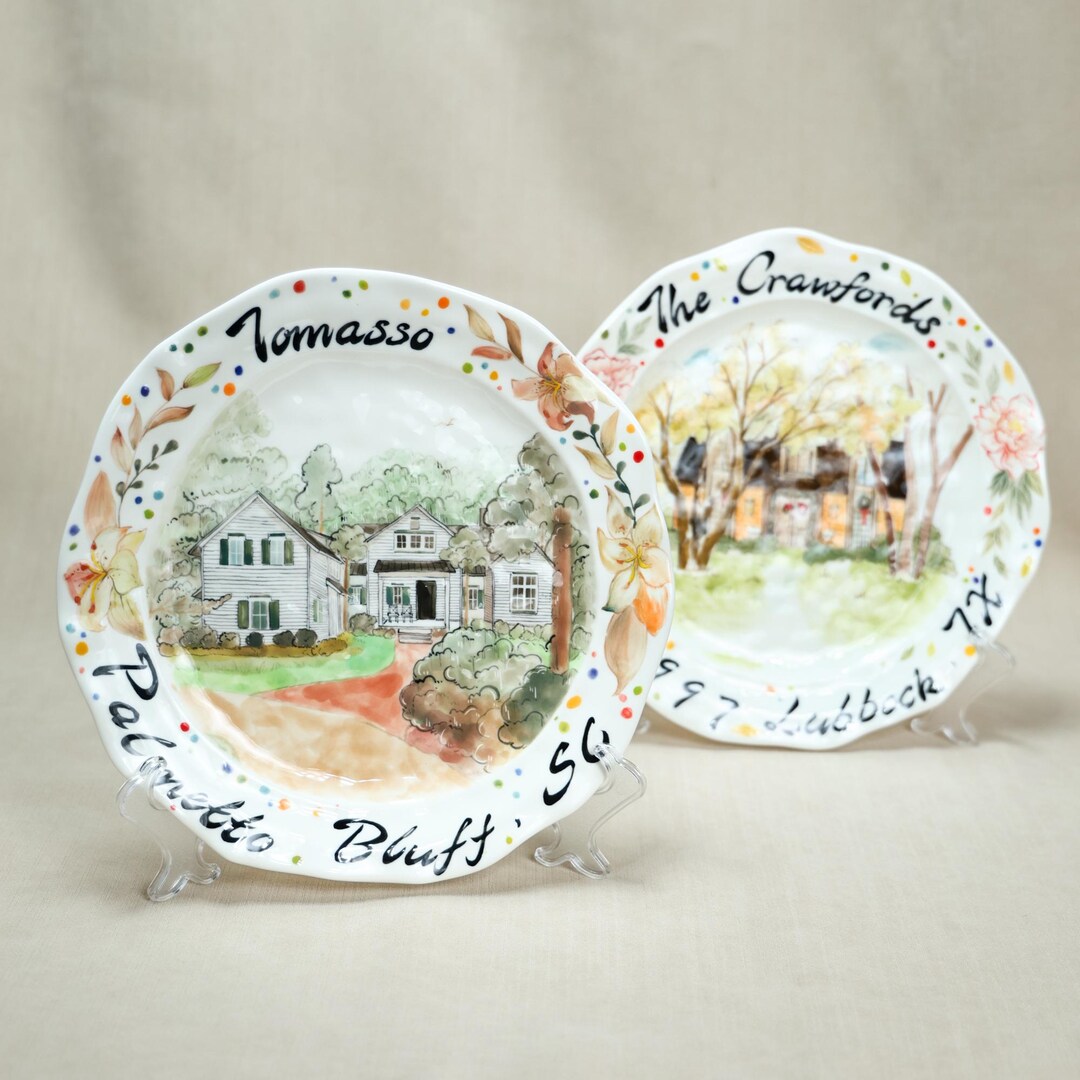 Custom House Portrait Decorative Plate Pesonalized 28cm 11