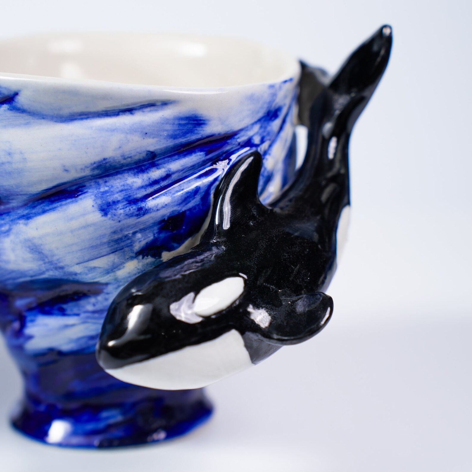Handmade Orca Mug Ceramic Whlae Coffee Cup Tea Mug Coastal Decor Mug ...