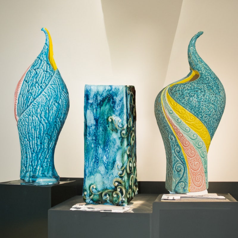 Ceramic Abstract Vase - Etsy