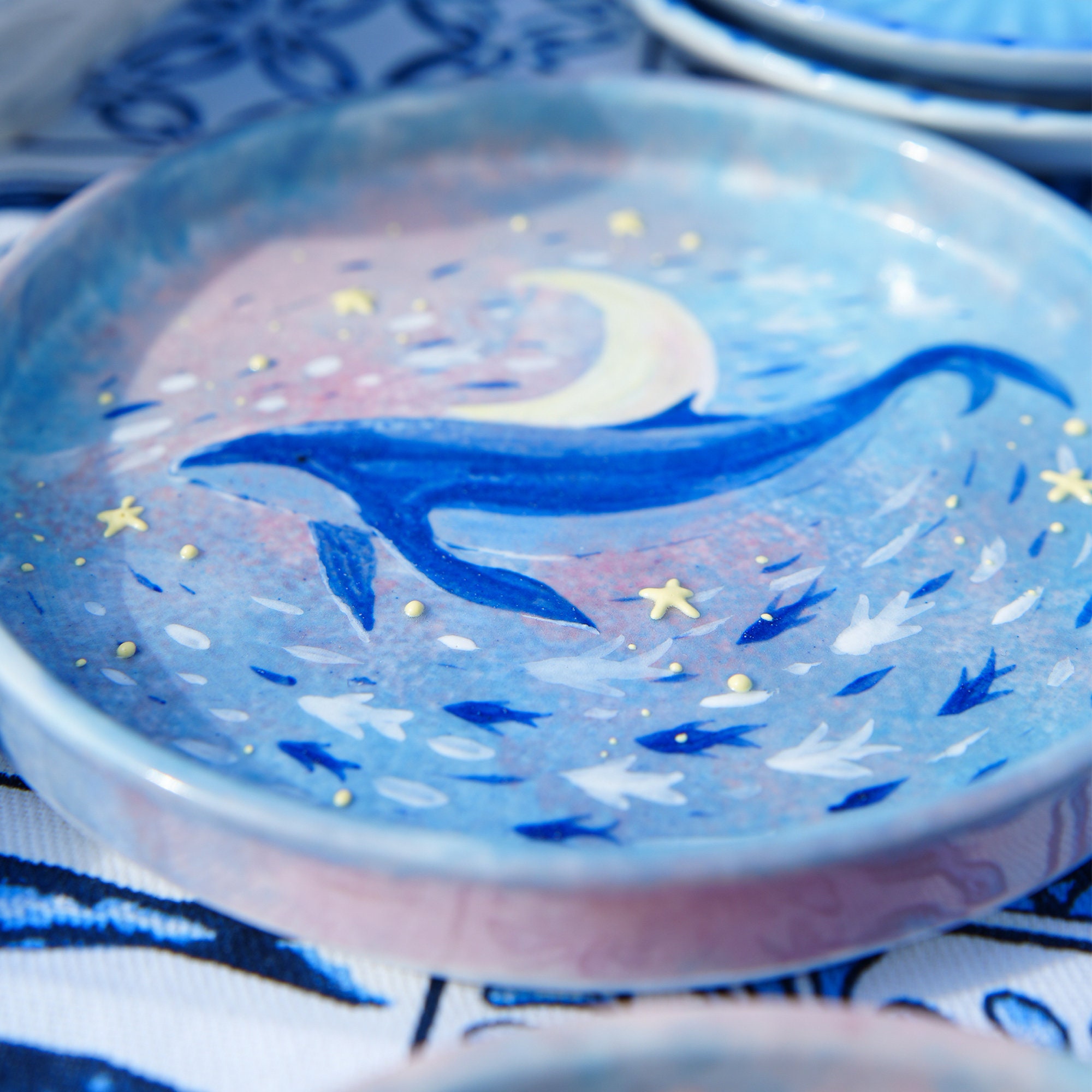 Celestial Whale Ceramic Dish Gift Y2K Ocean Potterykitchen Decor Hand ...