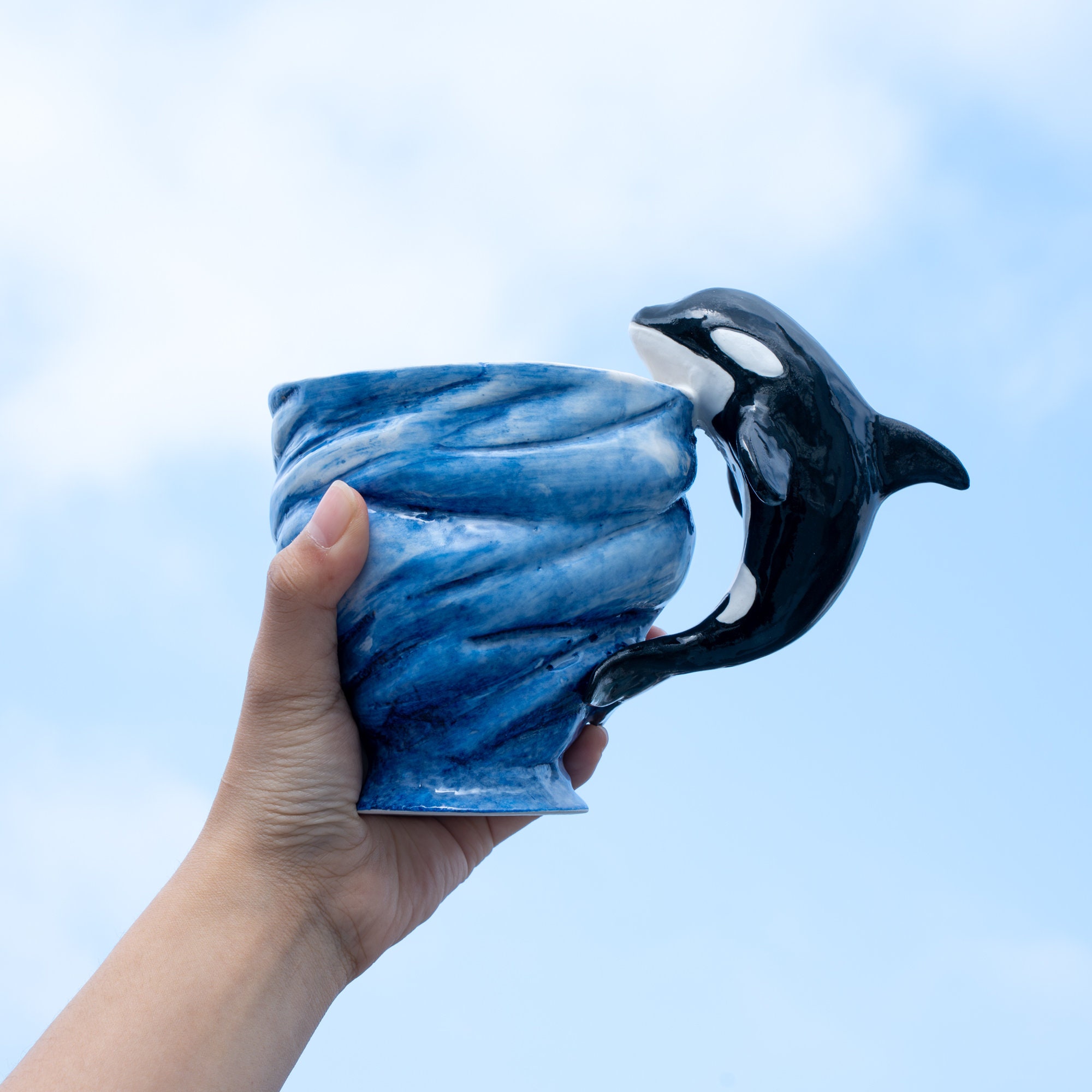 Orca Mug 13.4oz Handmade Ceramic Mug Housewarmig Gift Home Kitchen ...