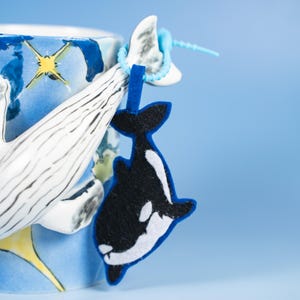 Orca Photo Card Holders With Whale Keychain Under the Sea Handmade Card ...