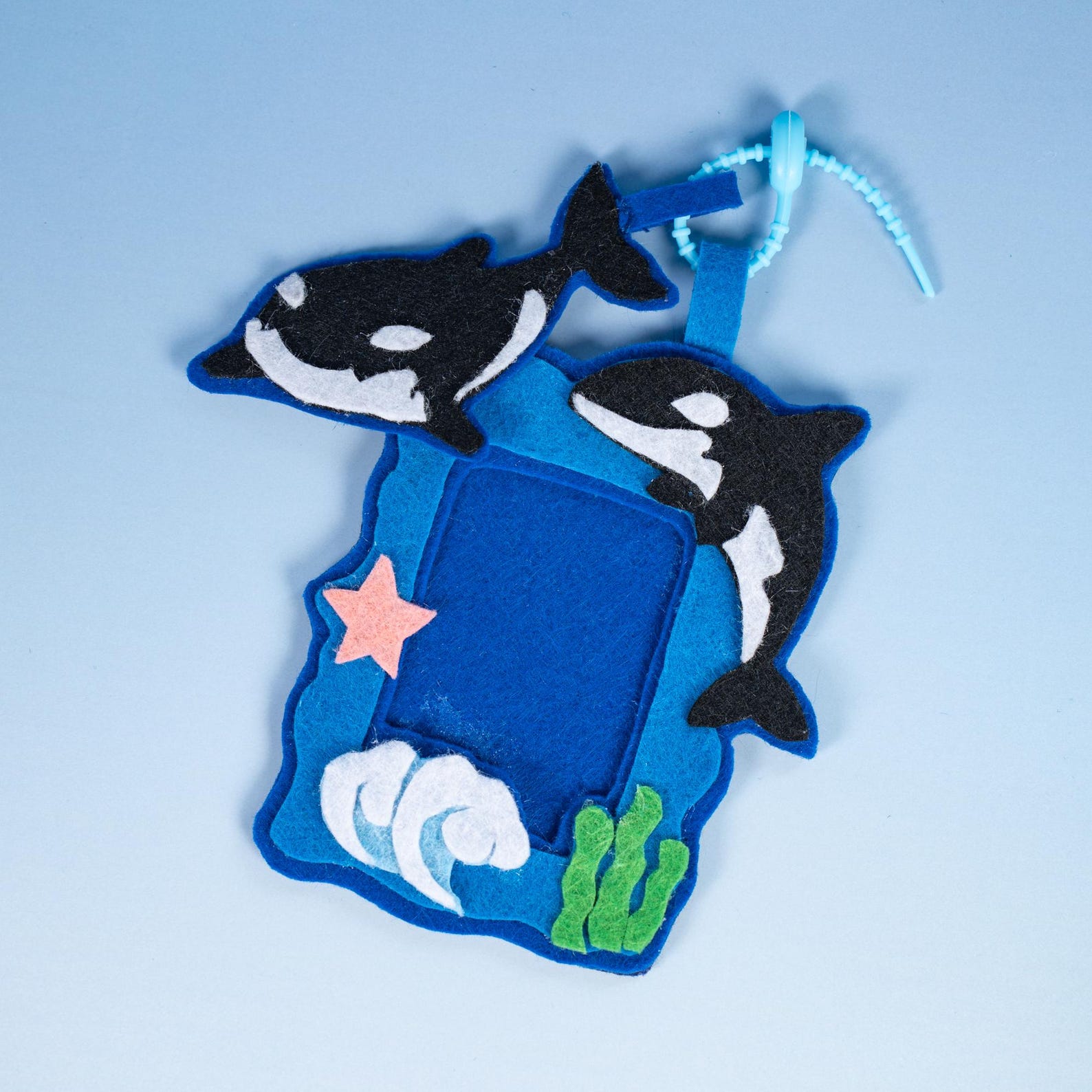 Orca Photo Card Holders With Whale Keychain Under the Sea Handmade Card ...