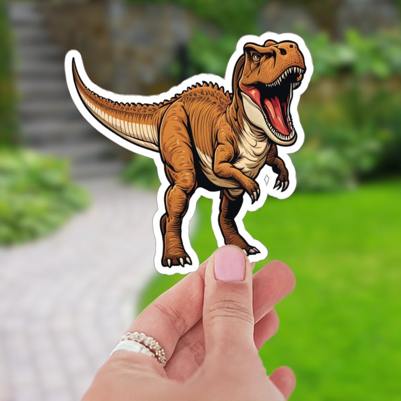 Dinosaur Sticker Set of T-rex Triceratops Brachiosaurus for Laptop Book ...
