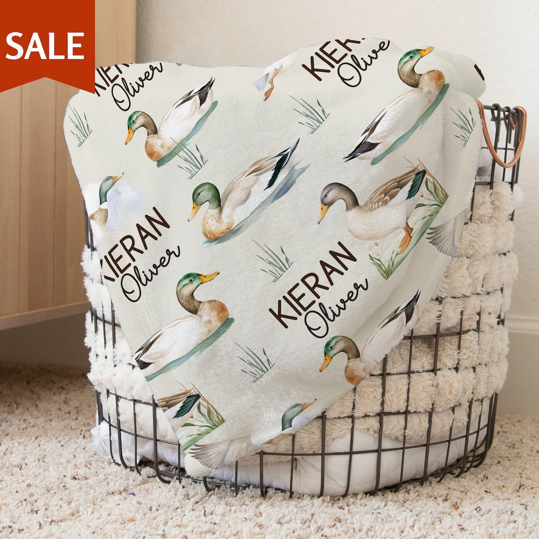 Mallard Duck Blanket With Name Blanket for Baby Shower Gift Newborn ...