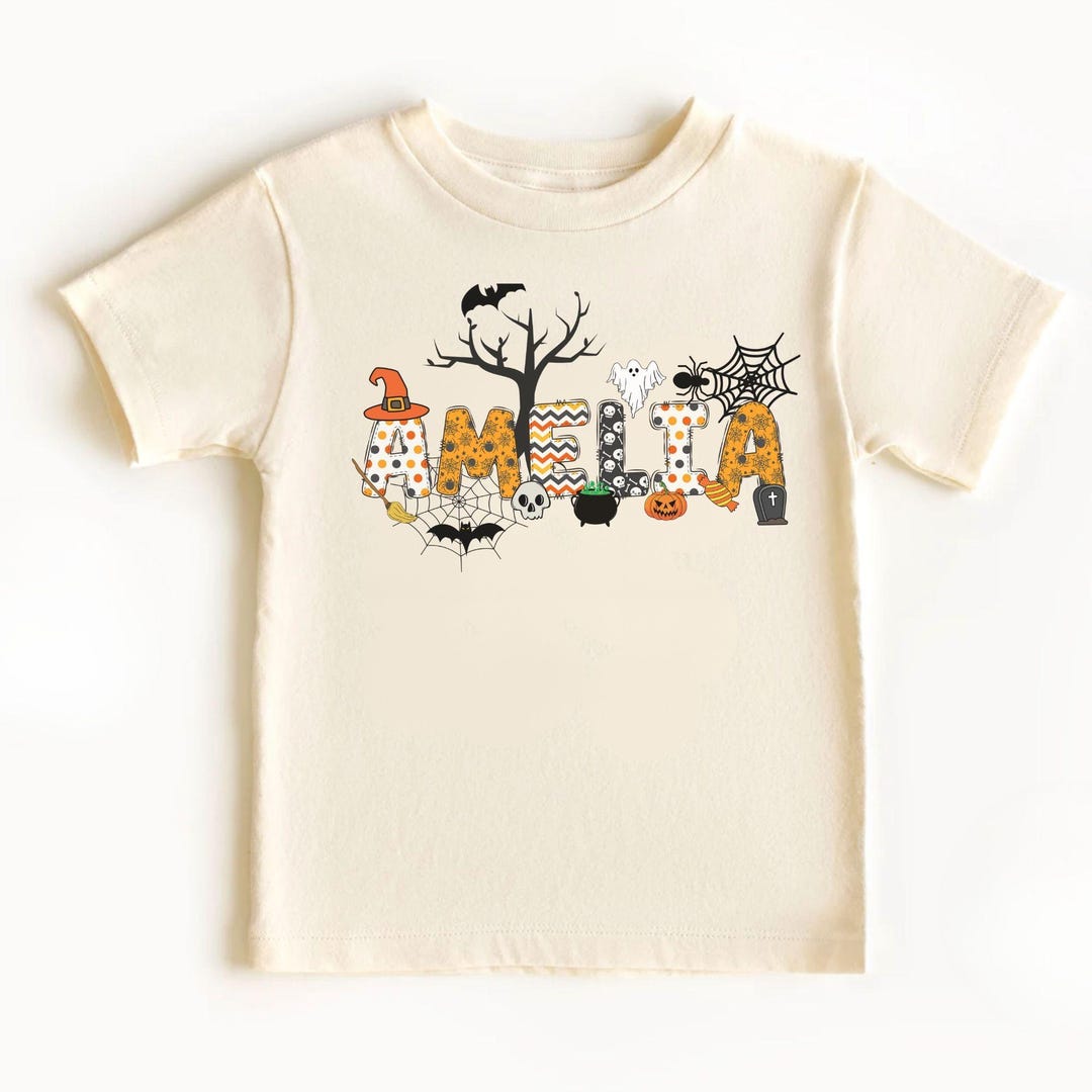 Kid Halloween Shirt Personalized Halloween Name Shirt Fall Toddler Girl ...