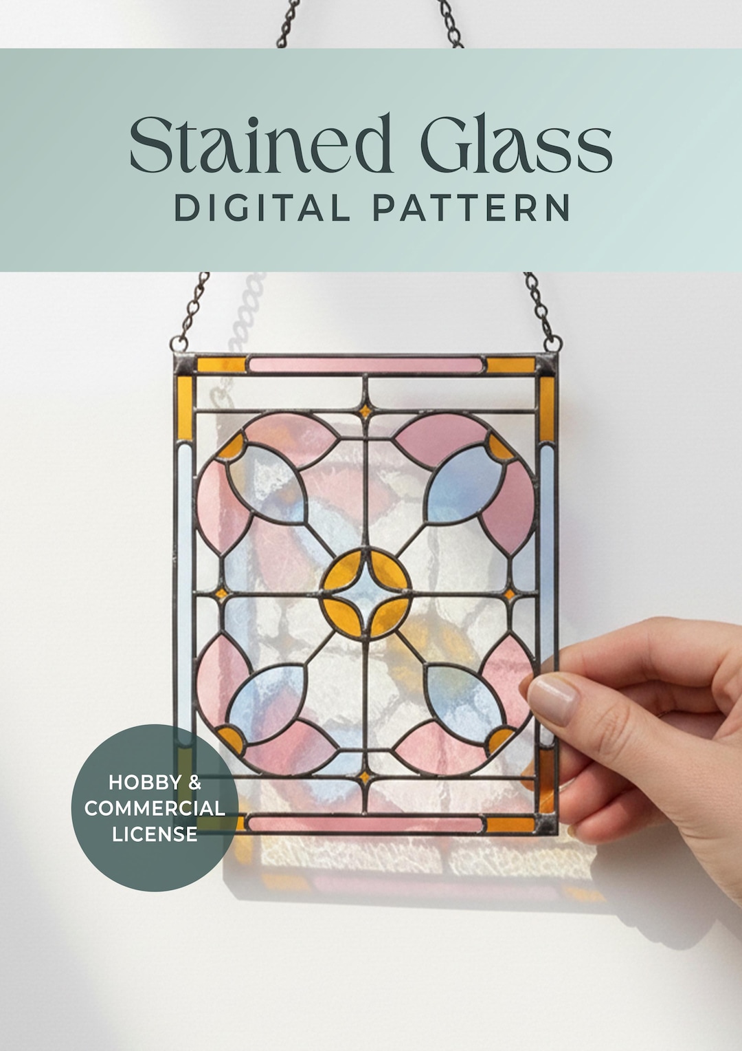 Patrón digital de vitral floral Descarga de patrón digital de ...