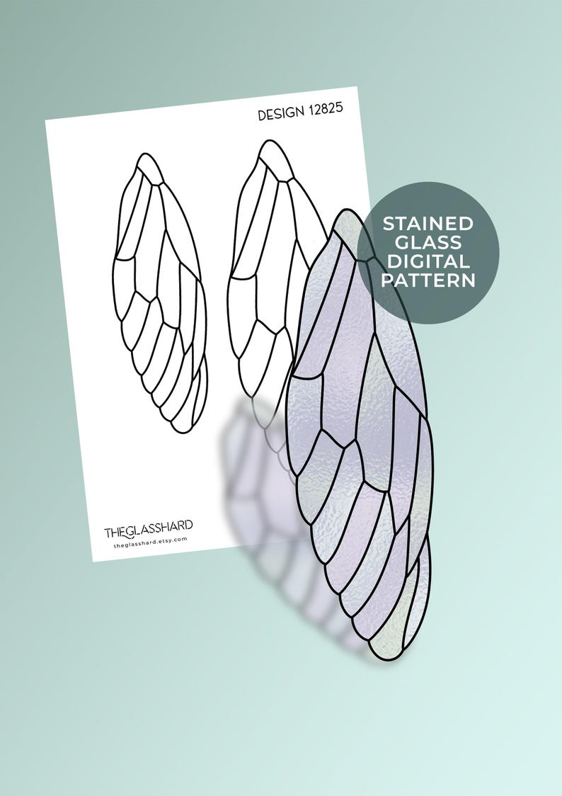 Insect Wing Stained Glass Digital Pattern Download DIY Stained Glass ...