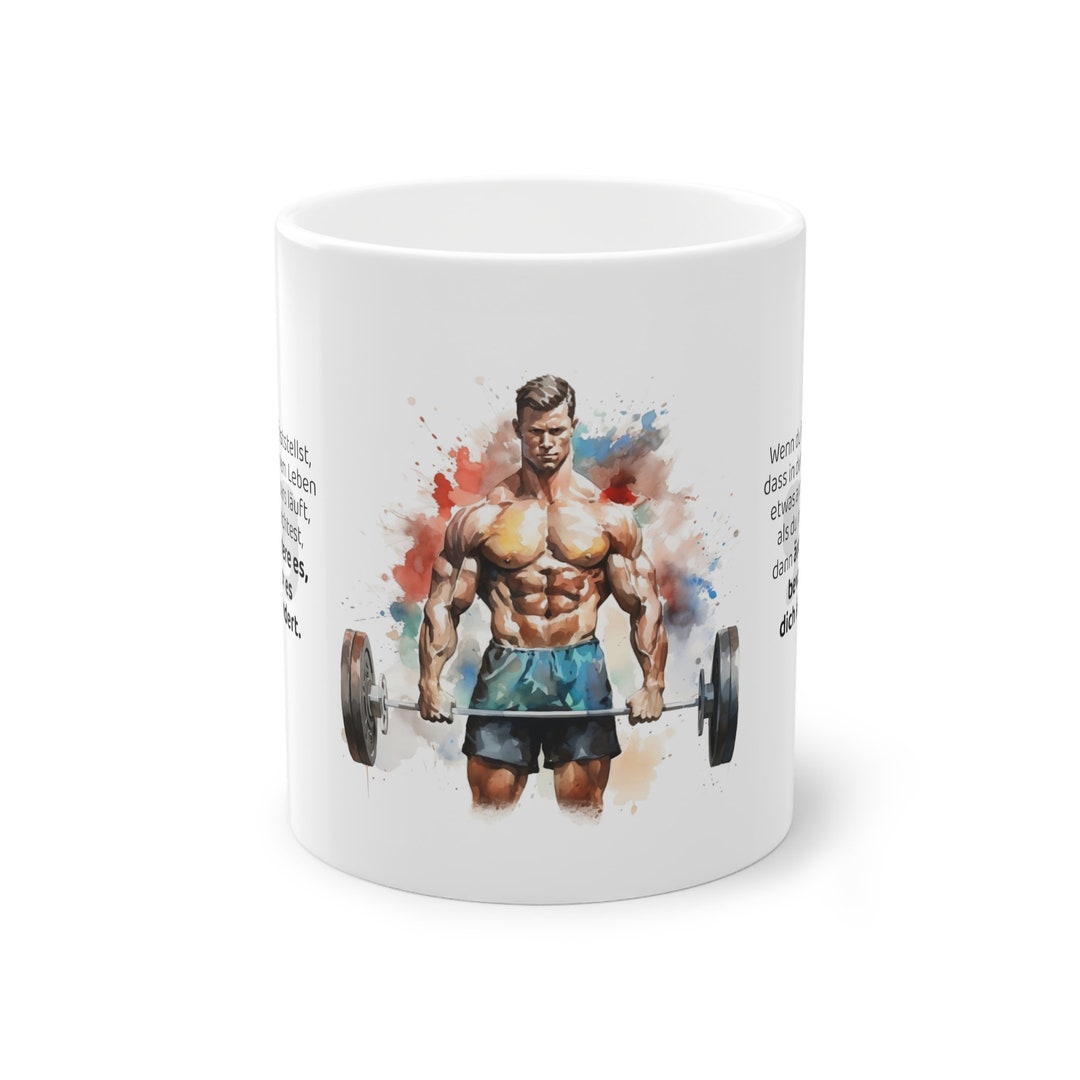 Gym Mug Fitness Motivation #5 - With a Powerful Quote and Bodybuilder ...