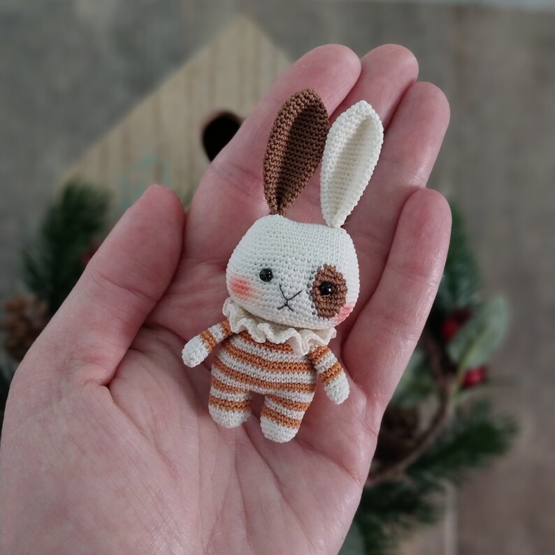 Handmade Amigurumi Crochet Miniature Bunny Mini Bunny With Long Ears - Etsy