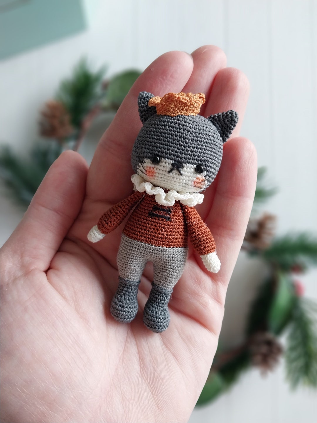 Handmade Amigurumi Crochet Miniature Cat - Adorable Tiny Kitty Toy - Etsy