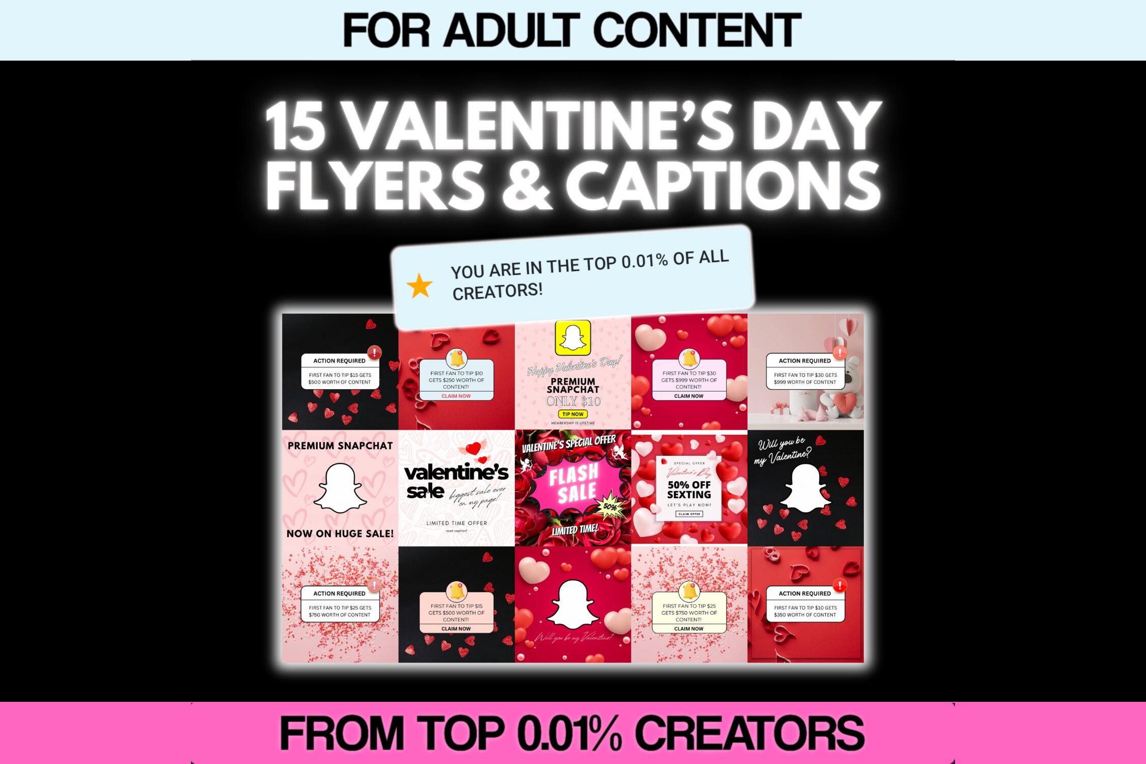 15 Valentine's Day Tip Campaign Flyers for Onlyfans/ Flyers for ...