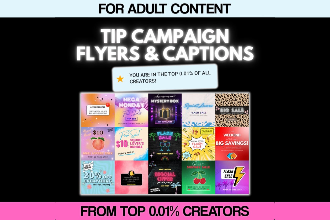 15 Onlyfans Tip Campaign Flyers and Captions Bundle / Flyers for ...