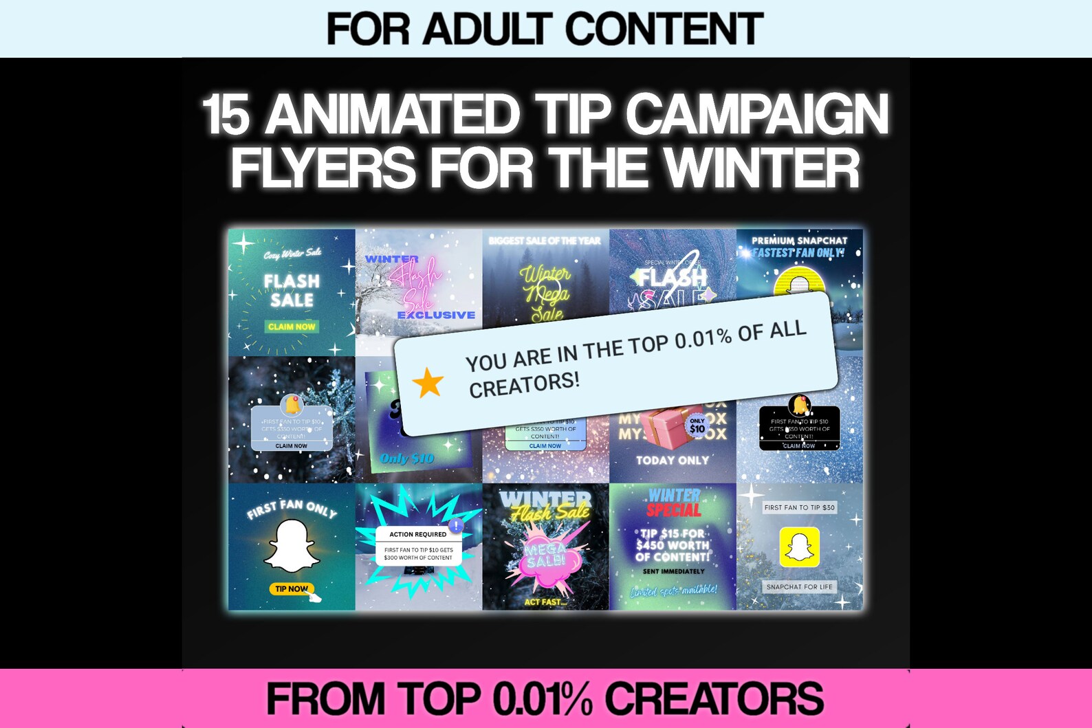15 ANIMATED Onlyfans Tip Campaign Flyers for the Winter / Flyers for ...