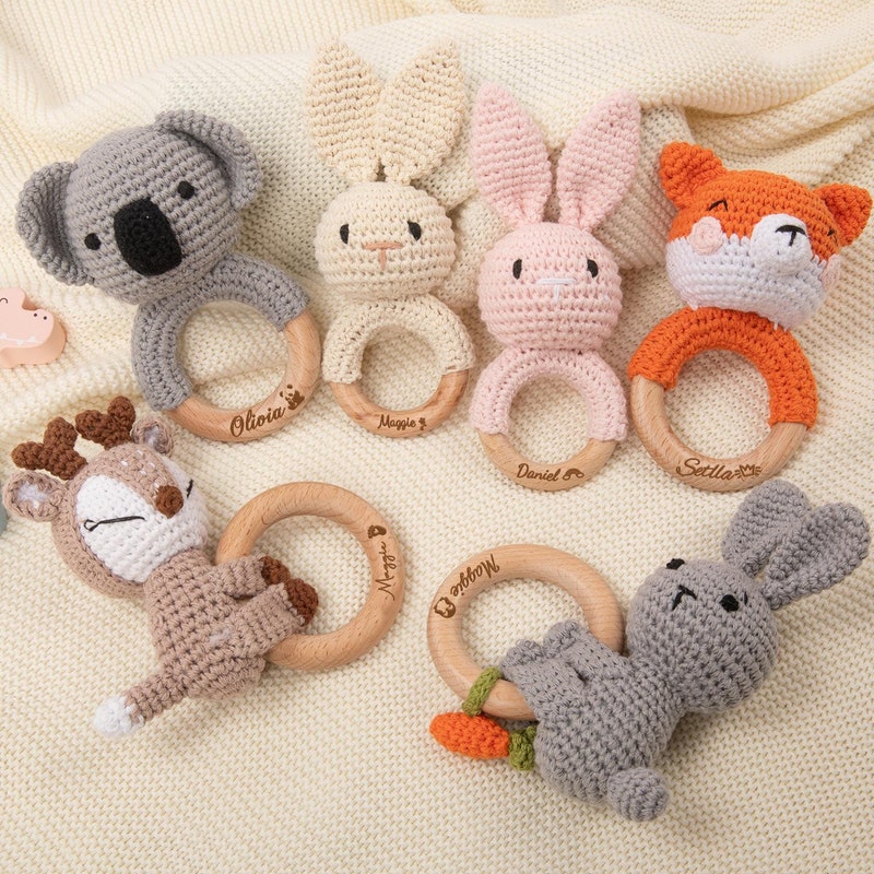Wooden Baby Rattle - Etsy